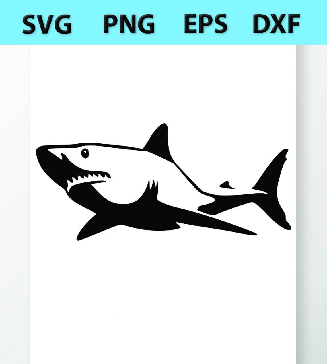 Shark SVG File Great White Shark Vector Images Sharks SVG - Etsy