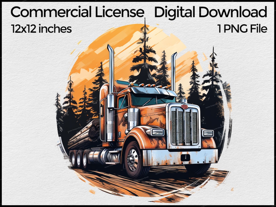 Logging Truck Png for Sublimation, Logger Truck Clip Art, Logger T ...