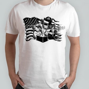 Welder USA Flag Svg & PNG Files, Welding Clipart, Silhouette Vector ...