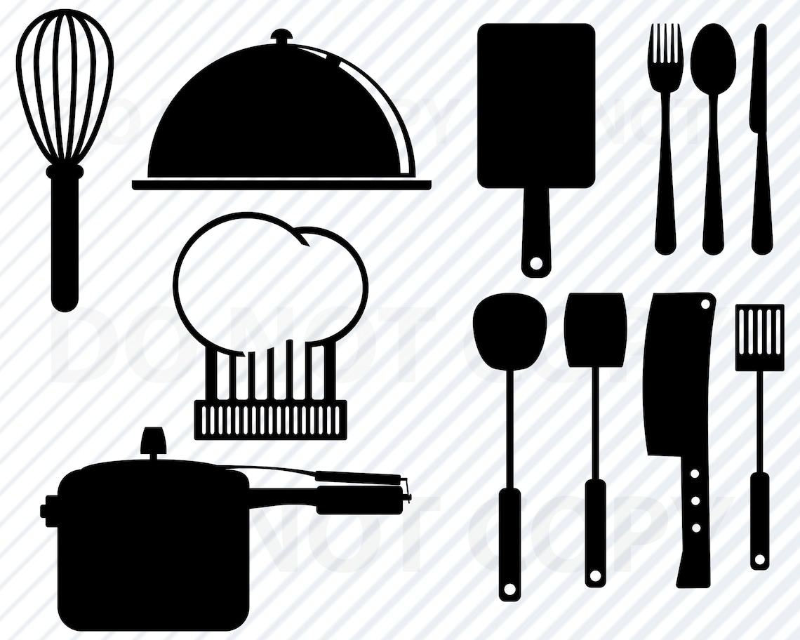 Kitchen Utensils SVG Files Kitchen Gadgets Silhouette Clip - Etsy
