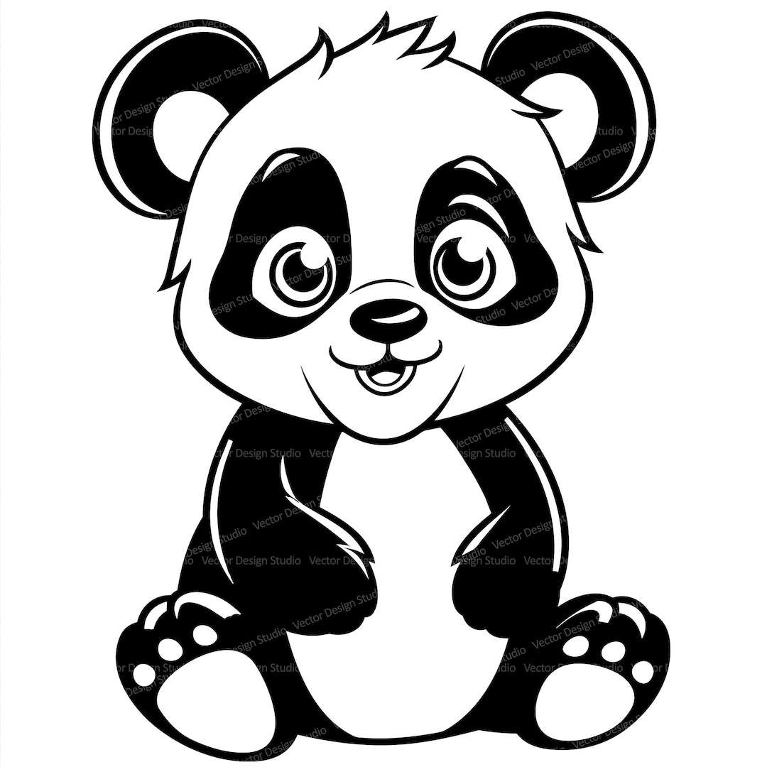 Baby Panda #2 SVG Files - Vector Images Clipart -panda Bear SVG Image ...