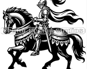 Joust Svg, Jousting Png, Knight Clipart, Knight on a Horse Dxf, Lance ...