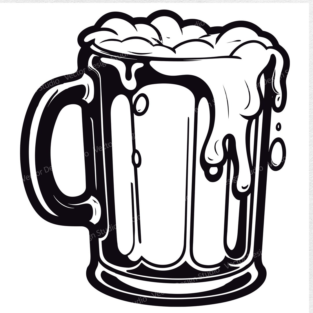Beer Mug SVG File Beer Glass Vector Images Foaming Beer - Etsy