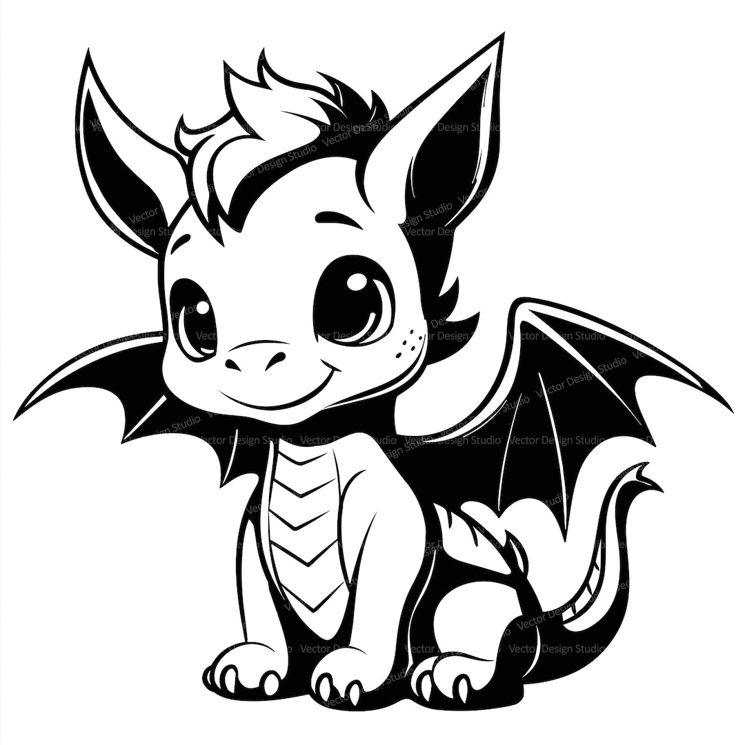 Baby Dragon SVG File Silhouette Dragon Vector Images Clipart -cut Files ...