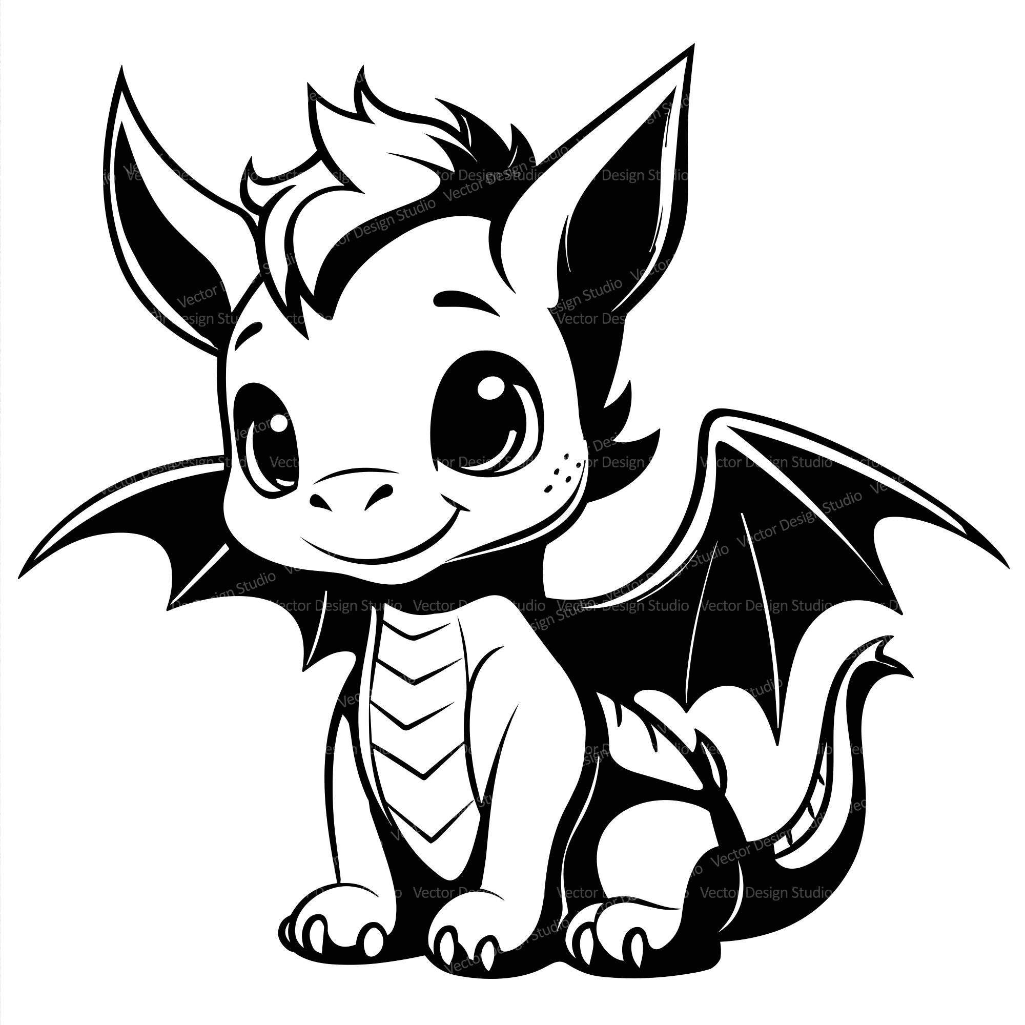 Dragon Clipart Black And White