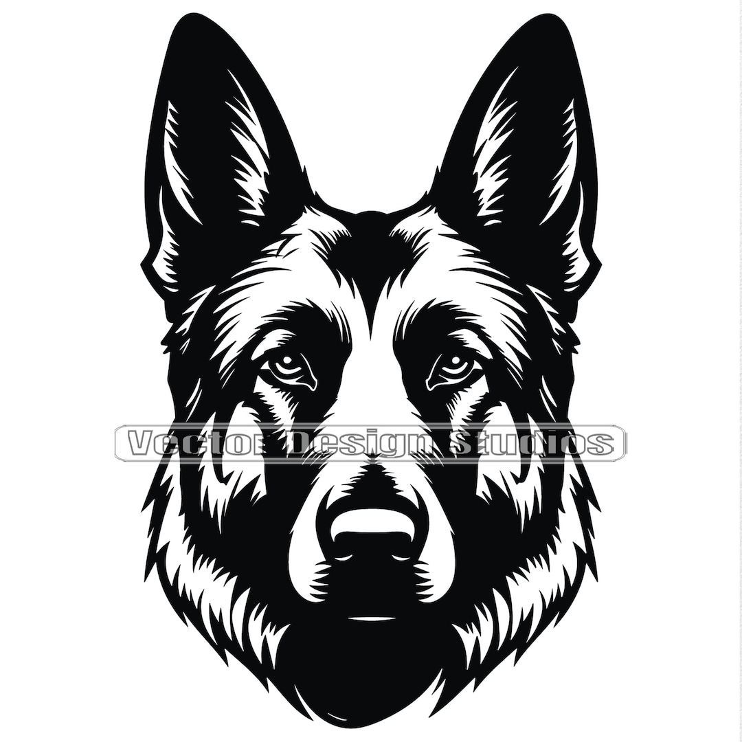 German Shepherd Head SVG File - German Shepherd Profile Vector Images ...
