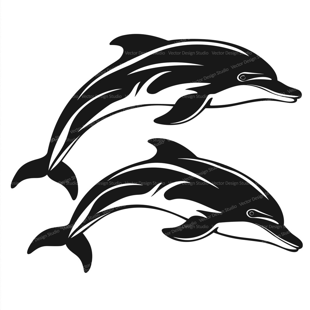 Jumping Dolphins Svg & PNG Files, Sea Animals Mammals Clipart ...