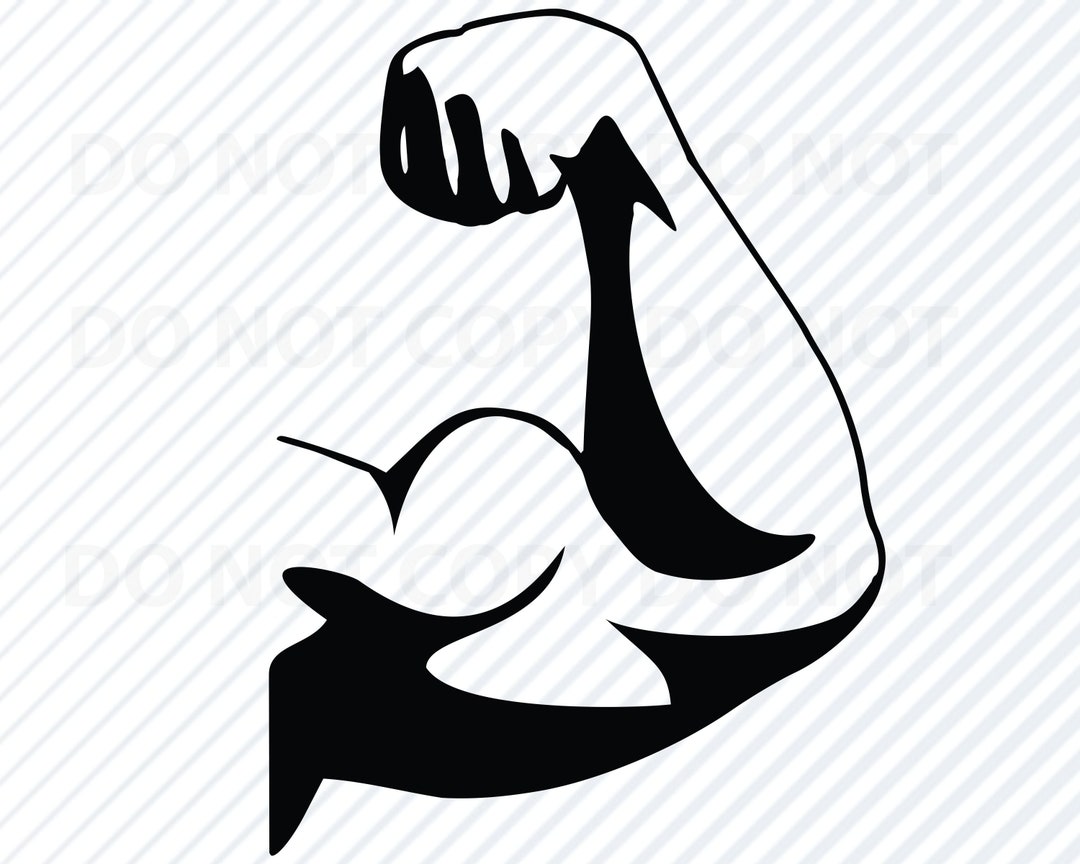 Muscle SVG File - Bicep Vector Images Silhouette Clip Art Body Building ...
