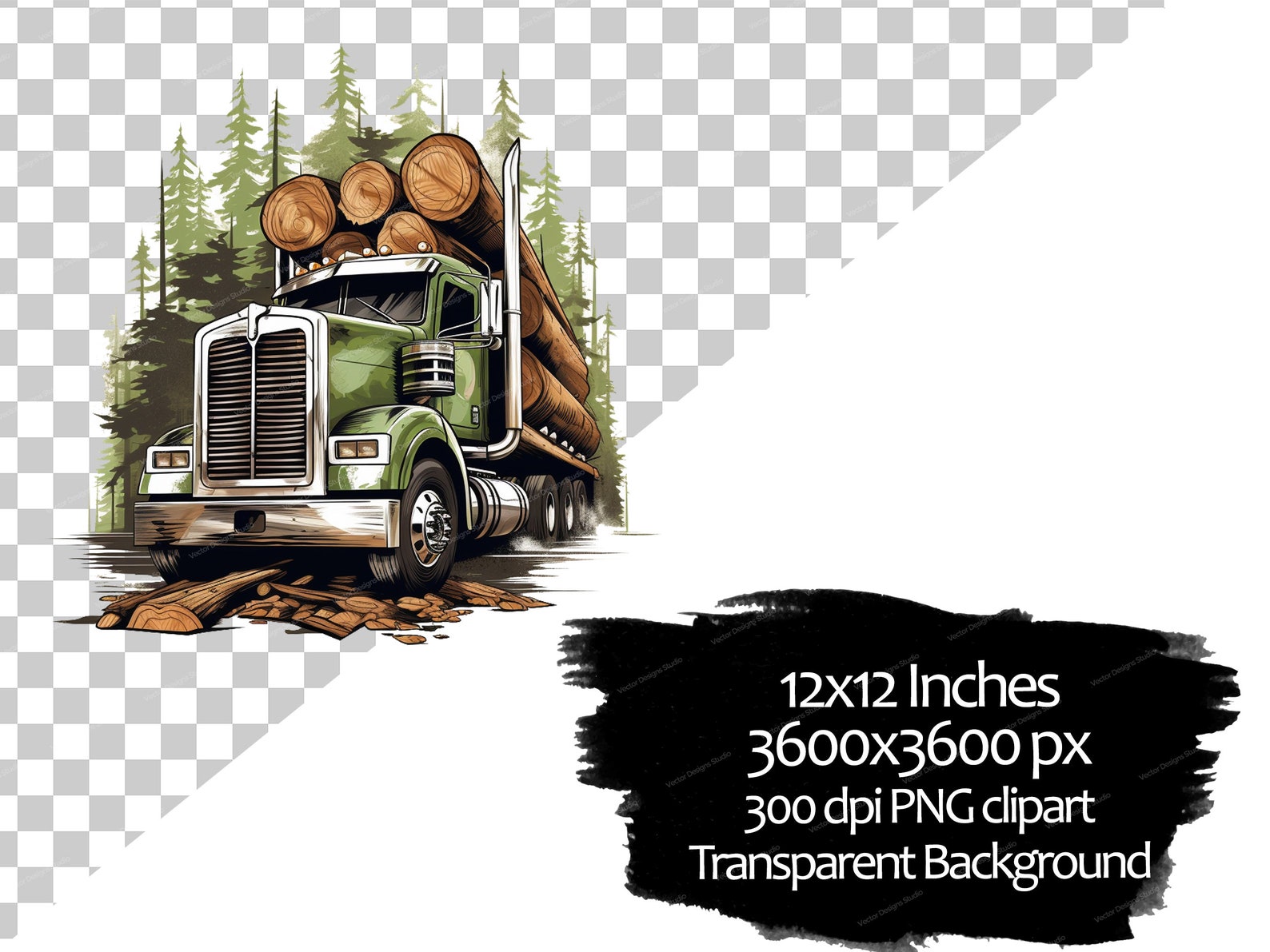 Logging Truck Png for Sublimation, Logger Truck Clip Art, Logger T ...