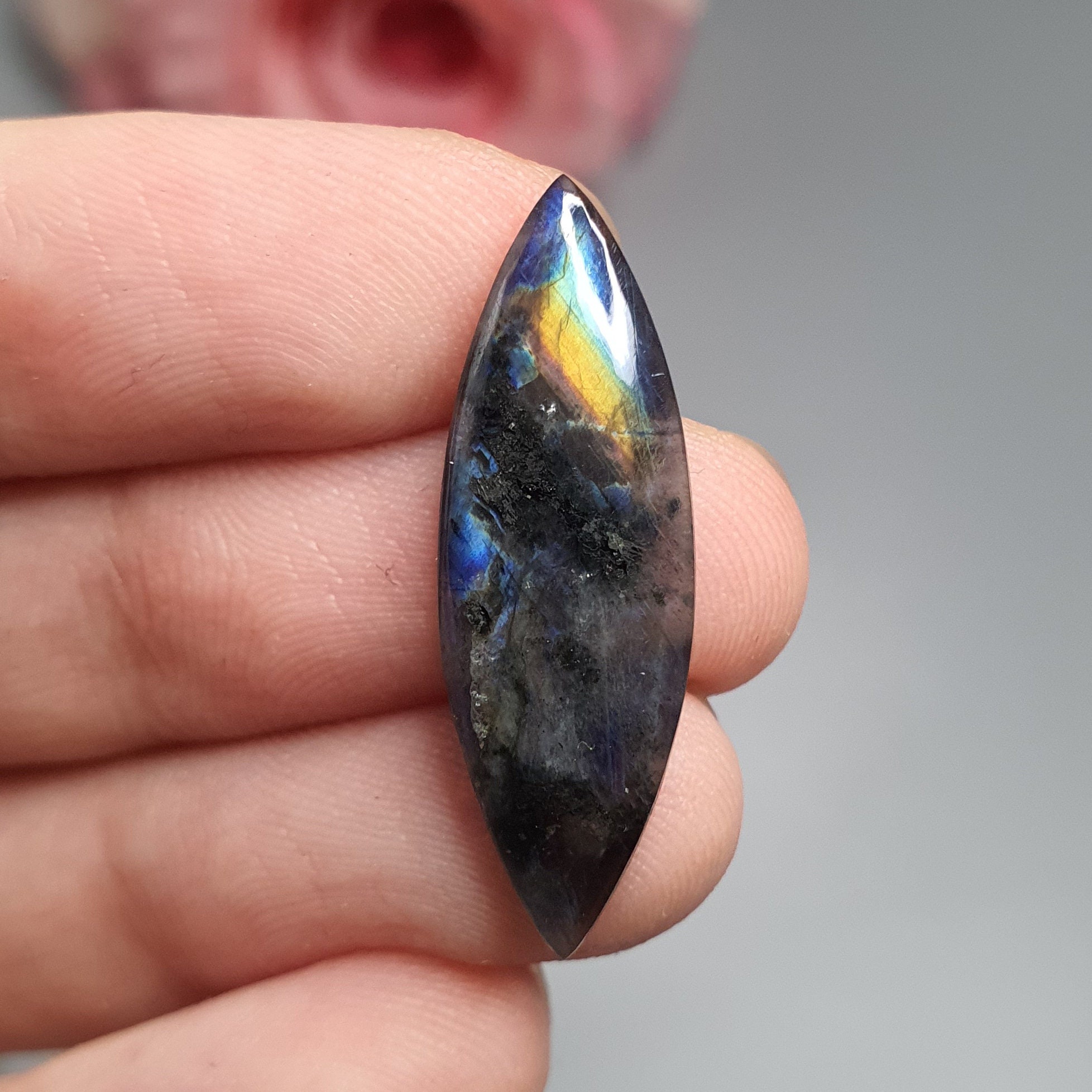 1,16 G, Finnish Spectrolite Cabochon Labradorite Natural Blue Finnish ...