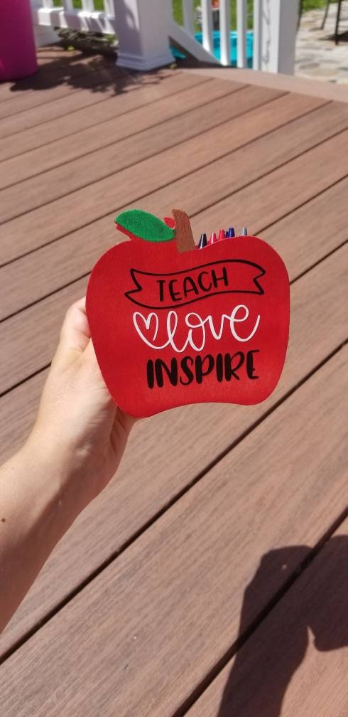 Teacher Gift / Apple Pencil Holder / Personalized Gift - Etsy
