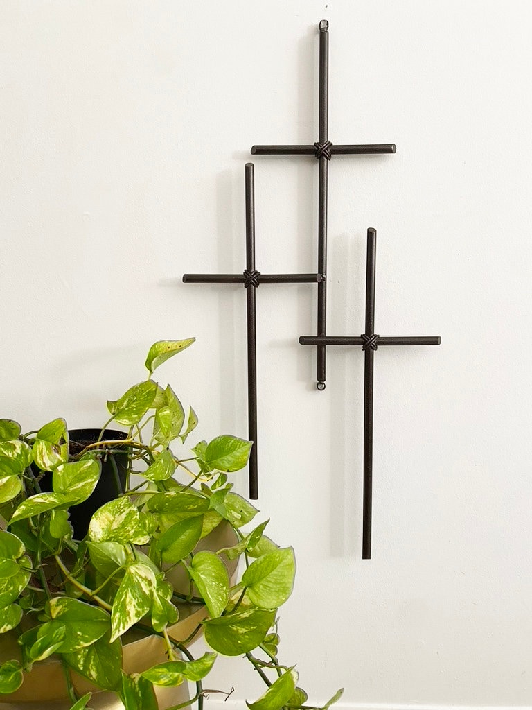 Triple Cross Metal Wall Hanging Sculpture - Etsy