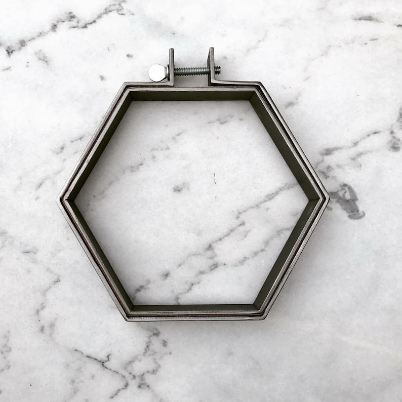 6 INCH HEXAGON Embroidery Hoop Style Metal Frame, Metal Embroidery ...