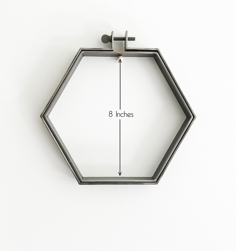 8 INCH HEXAGON Embroidery Hoop Style Metal Frame, Metal Embroidery ...