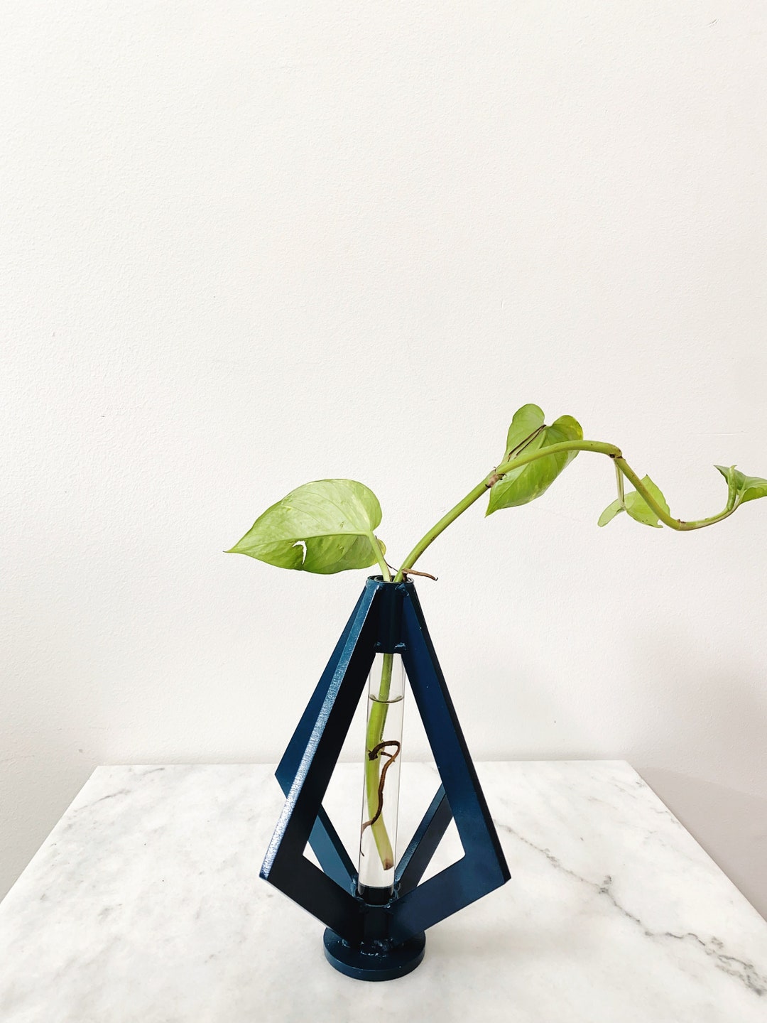 Handmade Sea Blue Steel Vase: Plant Propagation, Candle Holder - Etsy