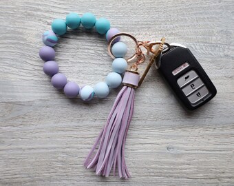 Beaded Tie-dye Mermaid Inspired Keychain Bracelet Keychain - Etsy