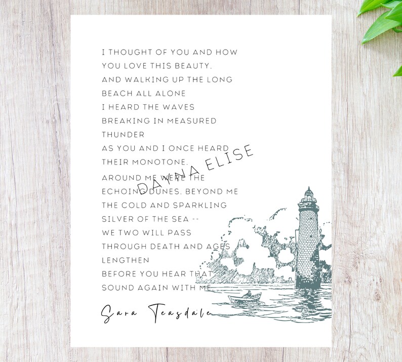 Printable Poem Art Sara Teasdale | Etsy