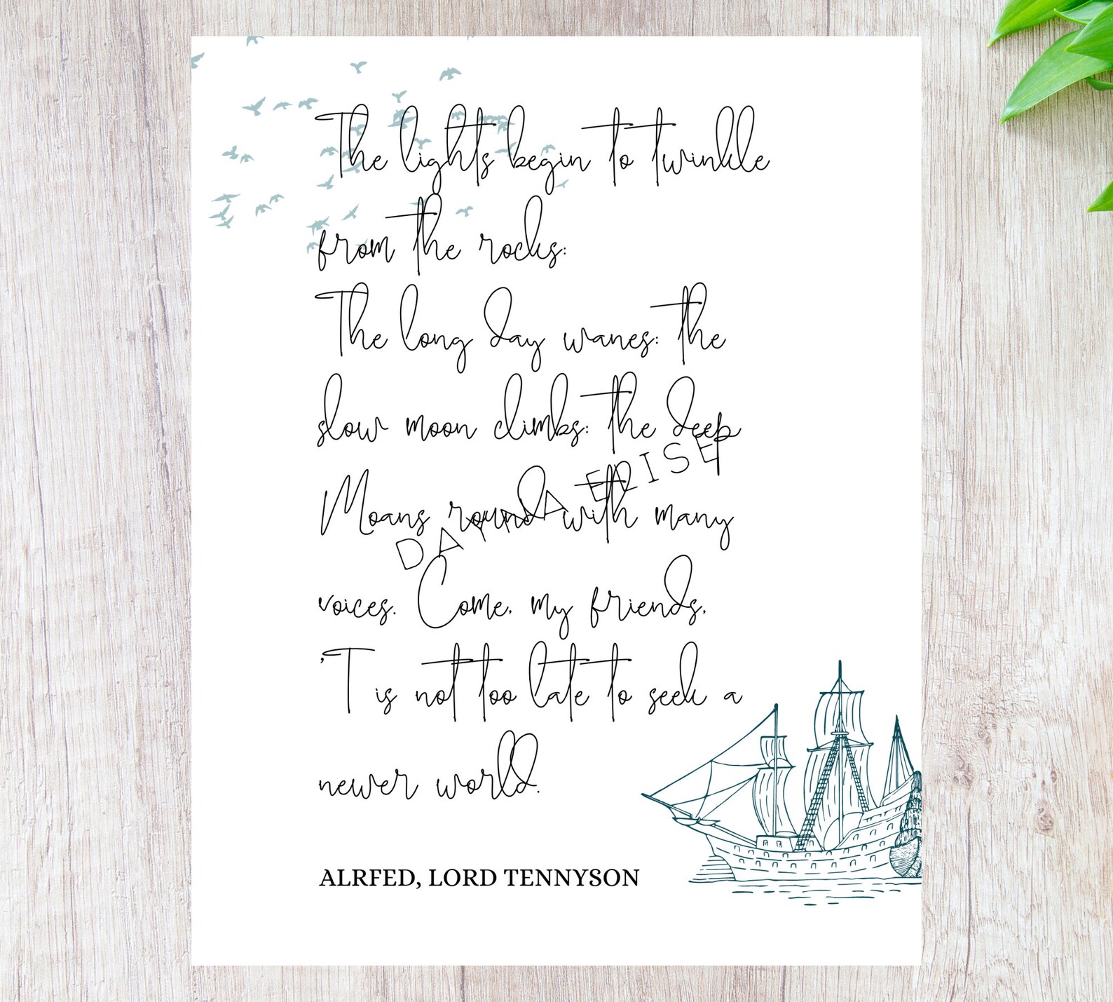 Printable Poem Art Alfred, Lord Tennyson - Etsy