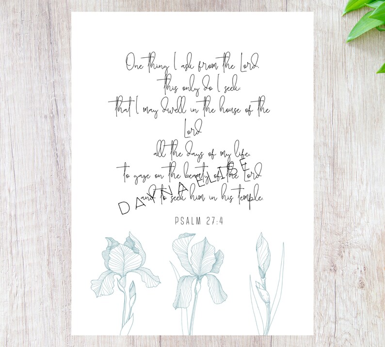 Printable Bible Verse Art Psalm 27:4 - Etsy