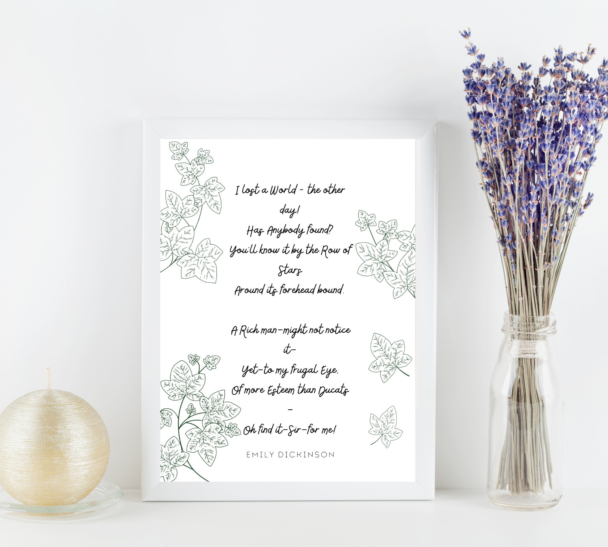 Printable Poem Art Emily Dickinson - Etsy