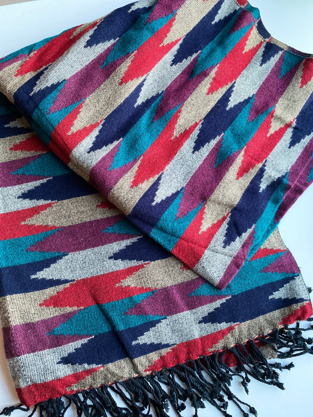 Nepalese Traditional Warm and Thick Dhaka Shawl Wool Scarf - Etsy