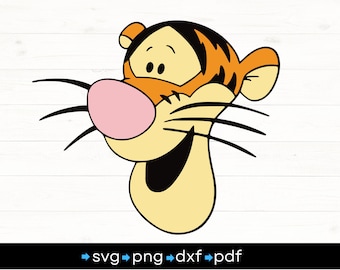 Tigger Svg, Tigger Face Svg, Png, Pdf, Eps, Dxf - Etsy