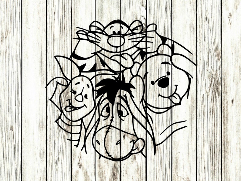 Winnie the Pooh Svg Winnie the Pooh Clipart Outline Cutting - Etsy