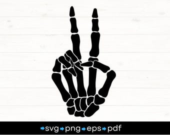 Skeleton Peace Sign Svg-png Download - Etsy