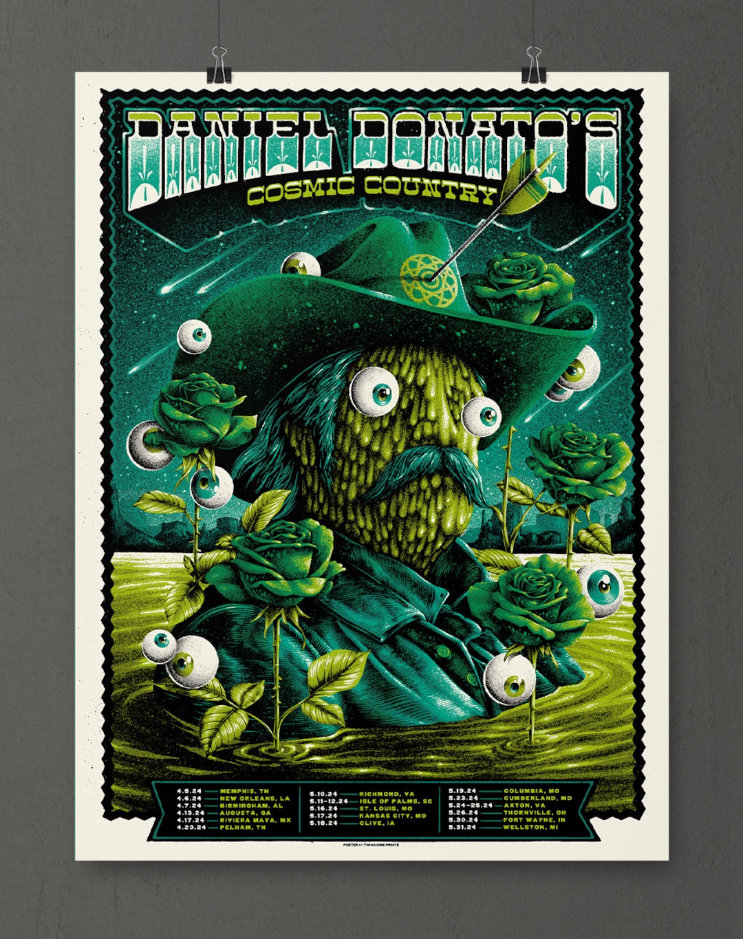 Daniel Donato's Cosmic Country - Gig Poster - Etsy