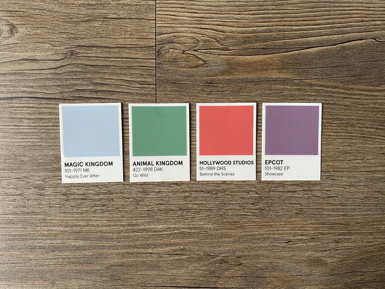Disney Parks Pantone Swatch Stickers - Etsy