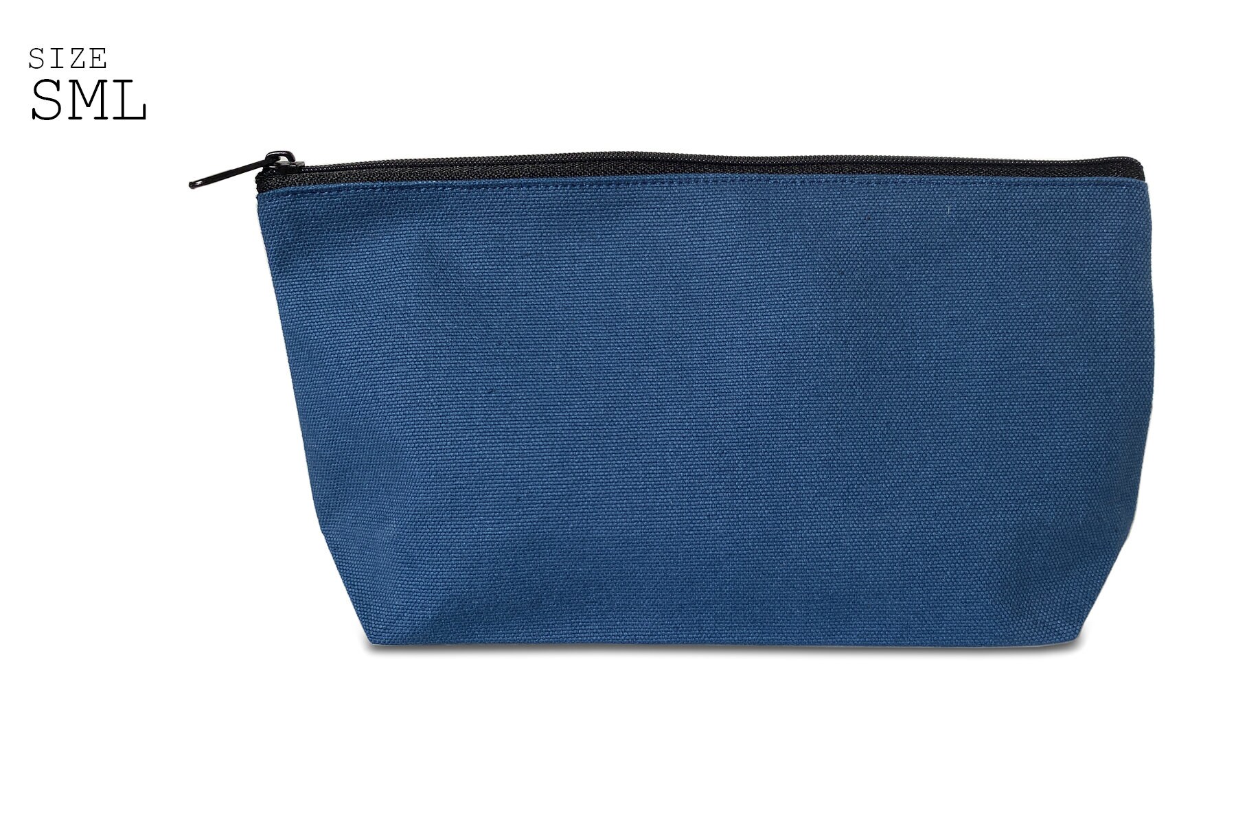 6 Pack Blue Zipper Pouch 100% Cotton Canvas Blank Bulk - Etsy