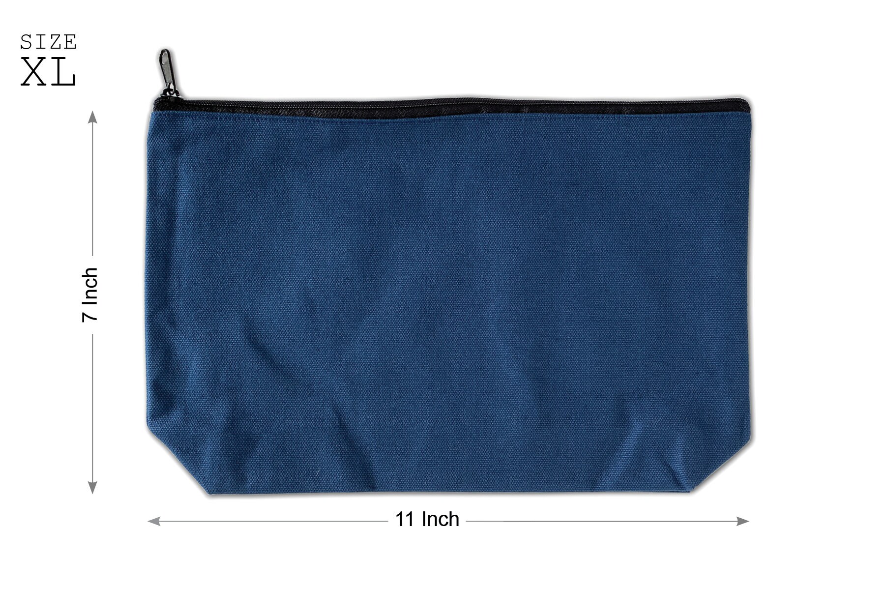 6 Pack - Blue Zipper Pouch 100% Cotton Canvas| Blank Bulk | DIY Arts ...