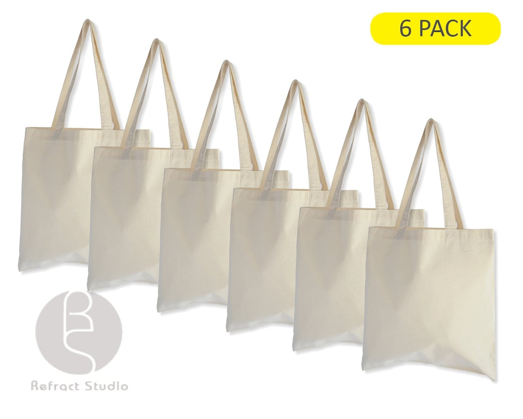 6 Pack - 6oz Tote Bag - 100% Cotton | Blank Bulk | Reusable | DIY Arts ...