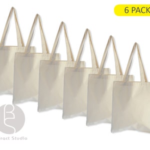 6 Pack - 6oz Tote Bag - 100% Cotton | Blank Bulk | Reusable | DIY Arts ...