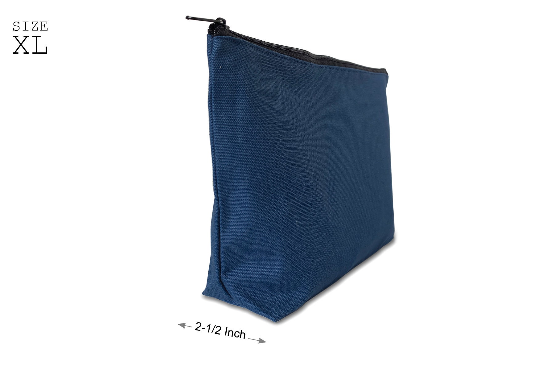 6 Pack - Blue Zipper Pouch 100% Cotton Canvas| Blank Bulk | DIY Arts ...