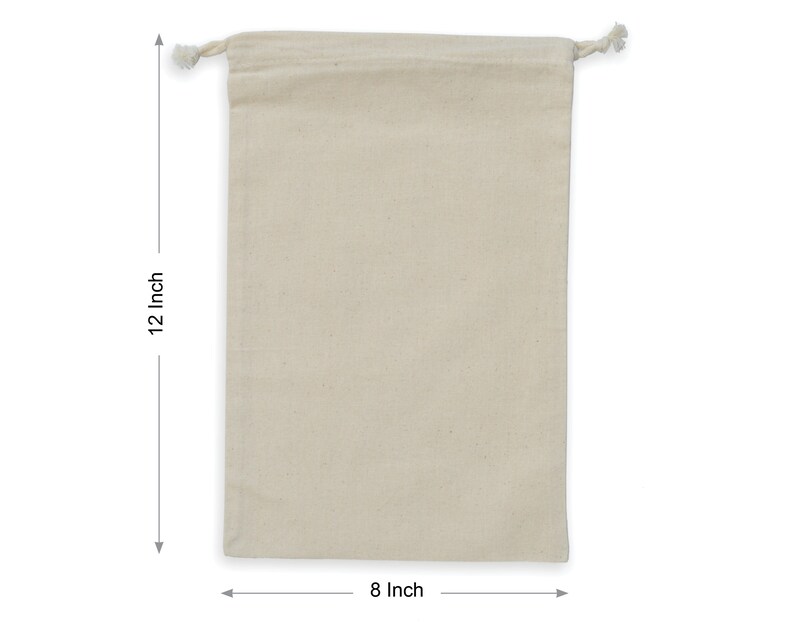 6 Pack 8x12 Inch Drawstring Bag 100% Cotton 6oz Fabric | Etsy