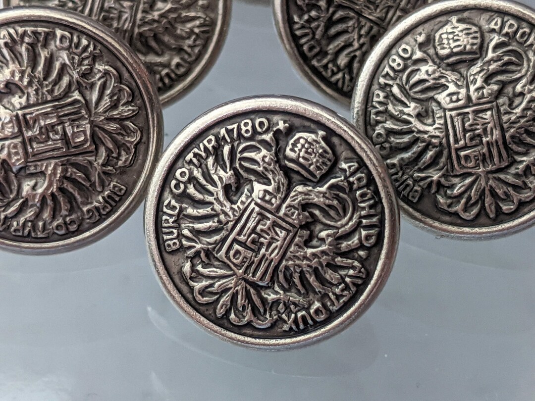 6x Metal Buttons Coat of Arms Selection 1780 Adler Krone 13 Mm or Tyrol ...