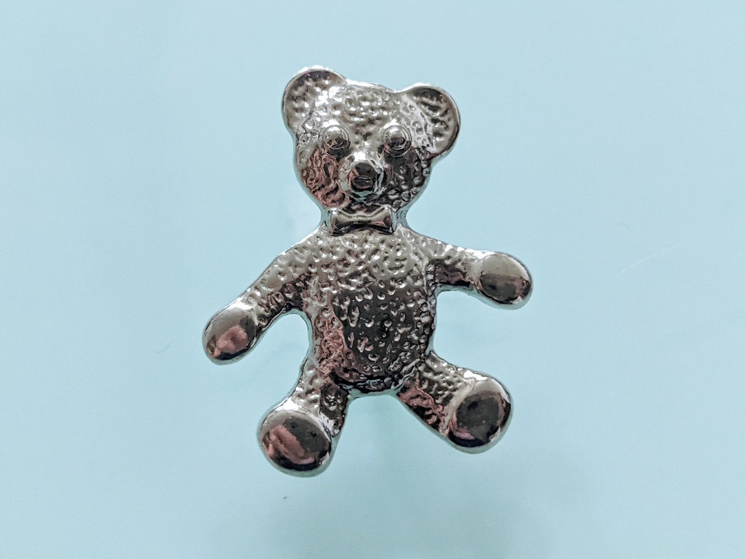 Teddy Button, Metal Teddy Bear With Eyelet 27 Mm High - Etsy