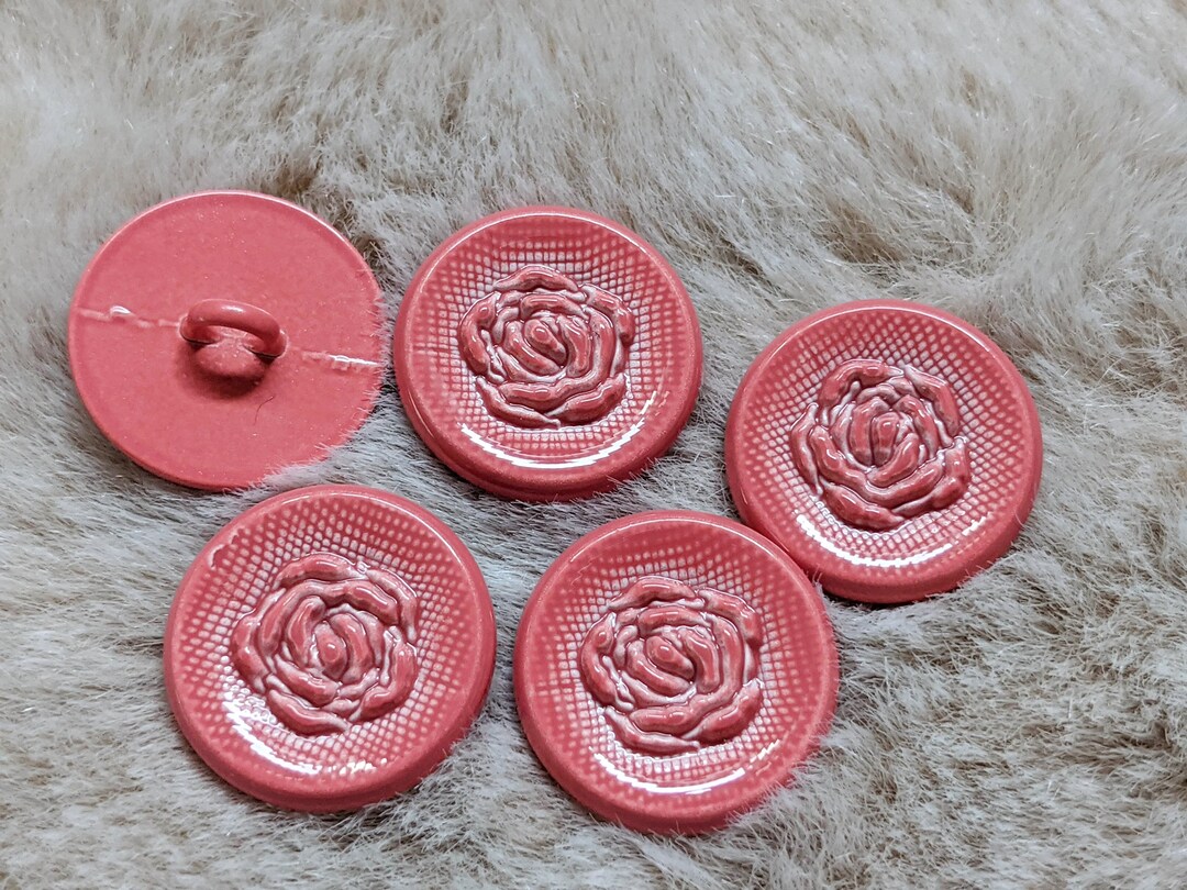 7x Traditional Buttons - Rose - Metal - 18 Mm - Eyelet - Buttons - Etsy