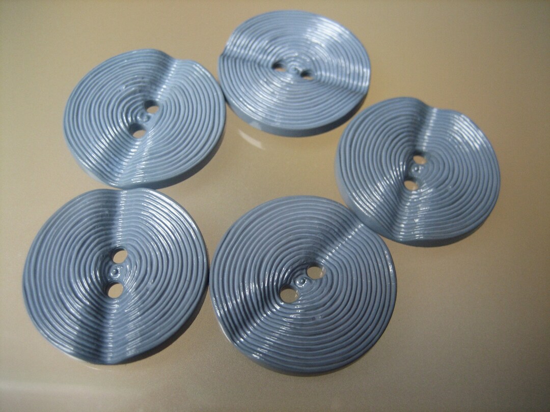 5x Plastic Buttons - Pigeon Blue - "grooves" - 25 Mm - Etsy