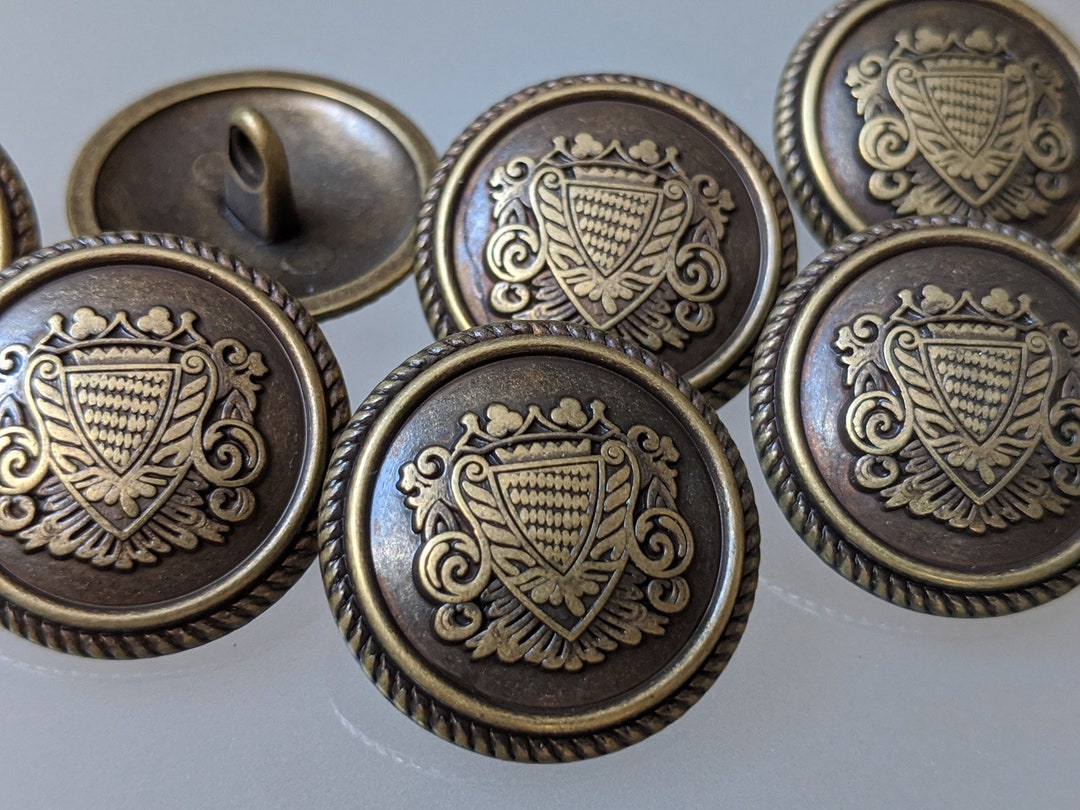 7x Metal Button - Coat of Arms - Metal - Gold Brown - Larp - 23 Mm - Etsy