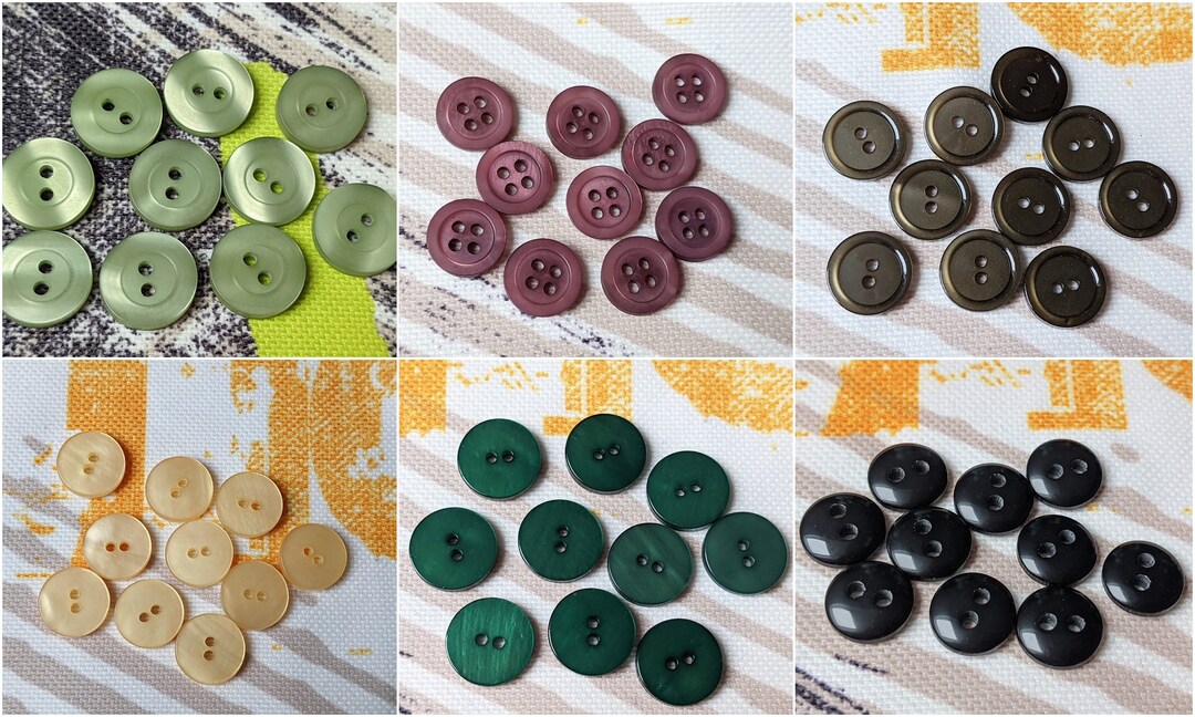 10x Pretty Plastic Buttons - Blouse, Shirt or Doll Buttons - to Choose ...