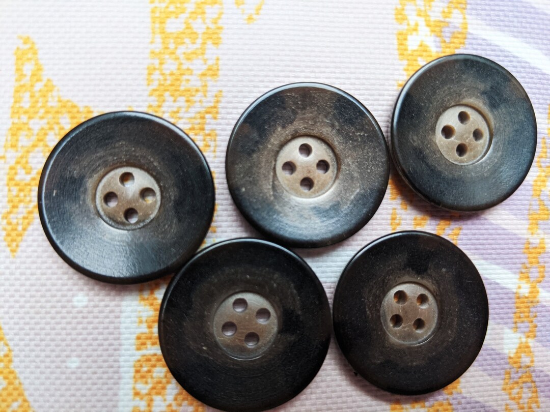 5x / 10x Genuine Horn Buttons - Brown Matte - 25 Mm - Buttons - Etsy
