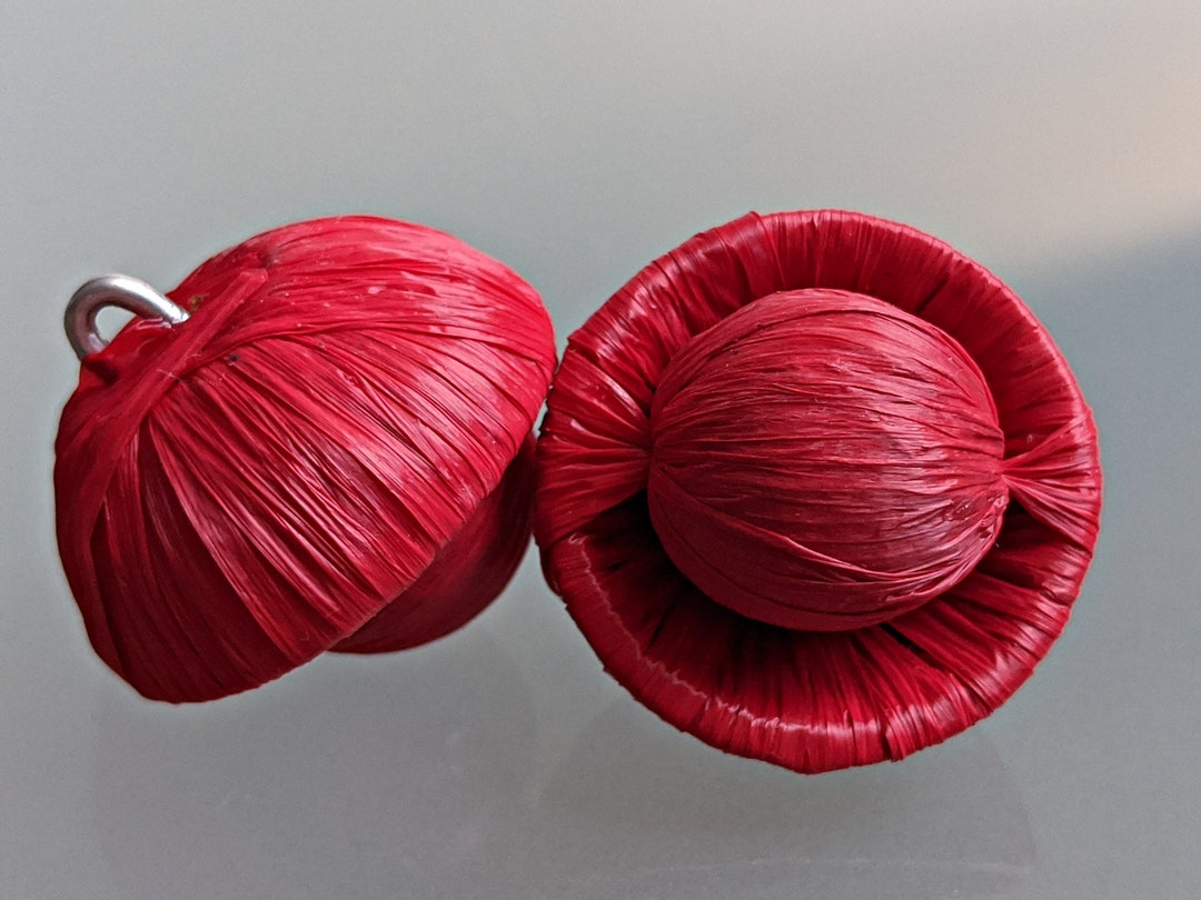 Great Raffia Button 26 Mm Red - Etsy