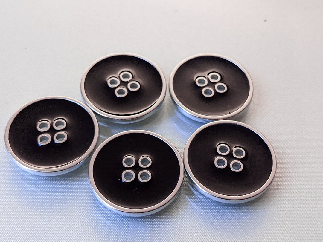 5x Noble Buttons - Metal With Lacquer Black - 23 Mm - Buttons - Etsy