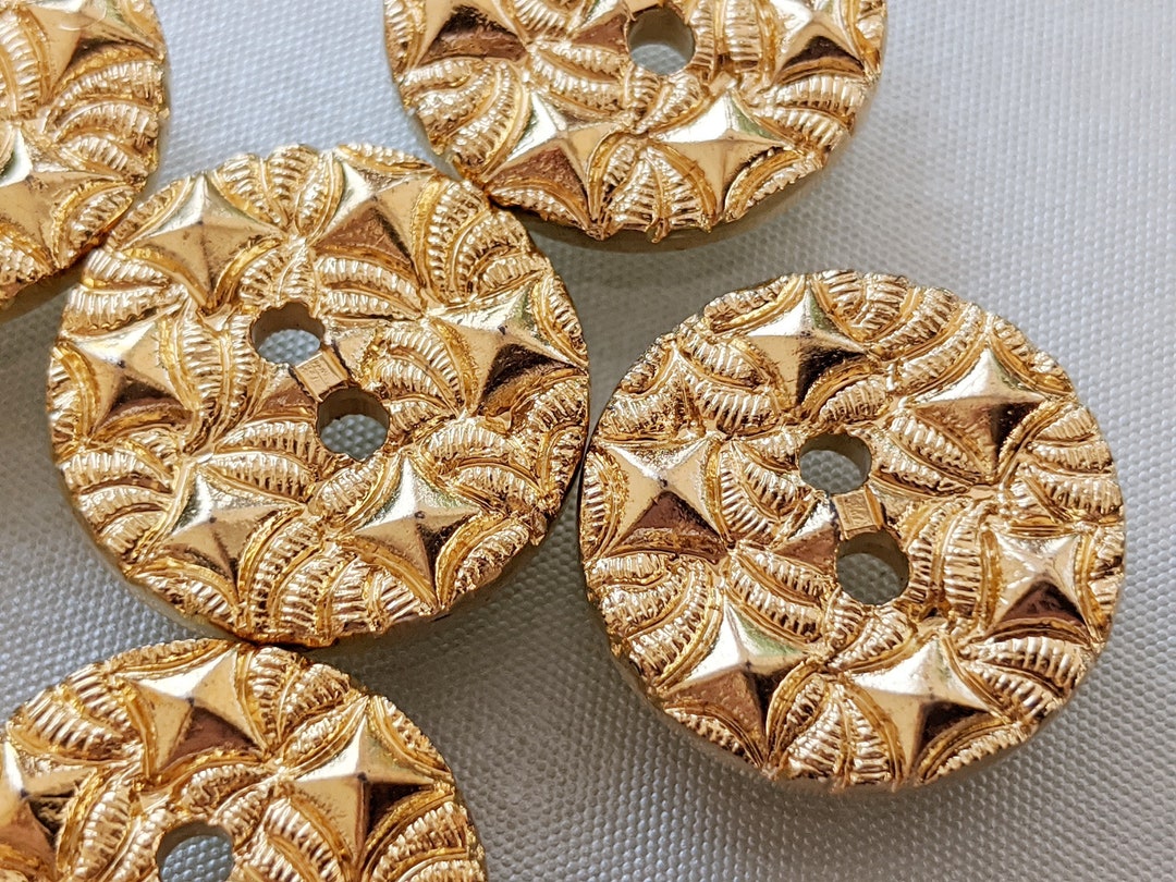 7x Buttons - Gold - Plastic - 18 Mm - Traditional Buttons - Buttons - Etsy