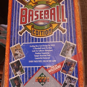 1992 Box of Upper Deck Low Number Baseball Cards Find the Williams (box ...