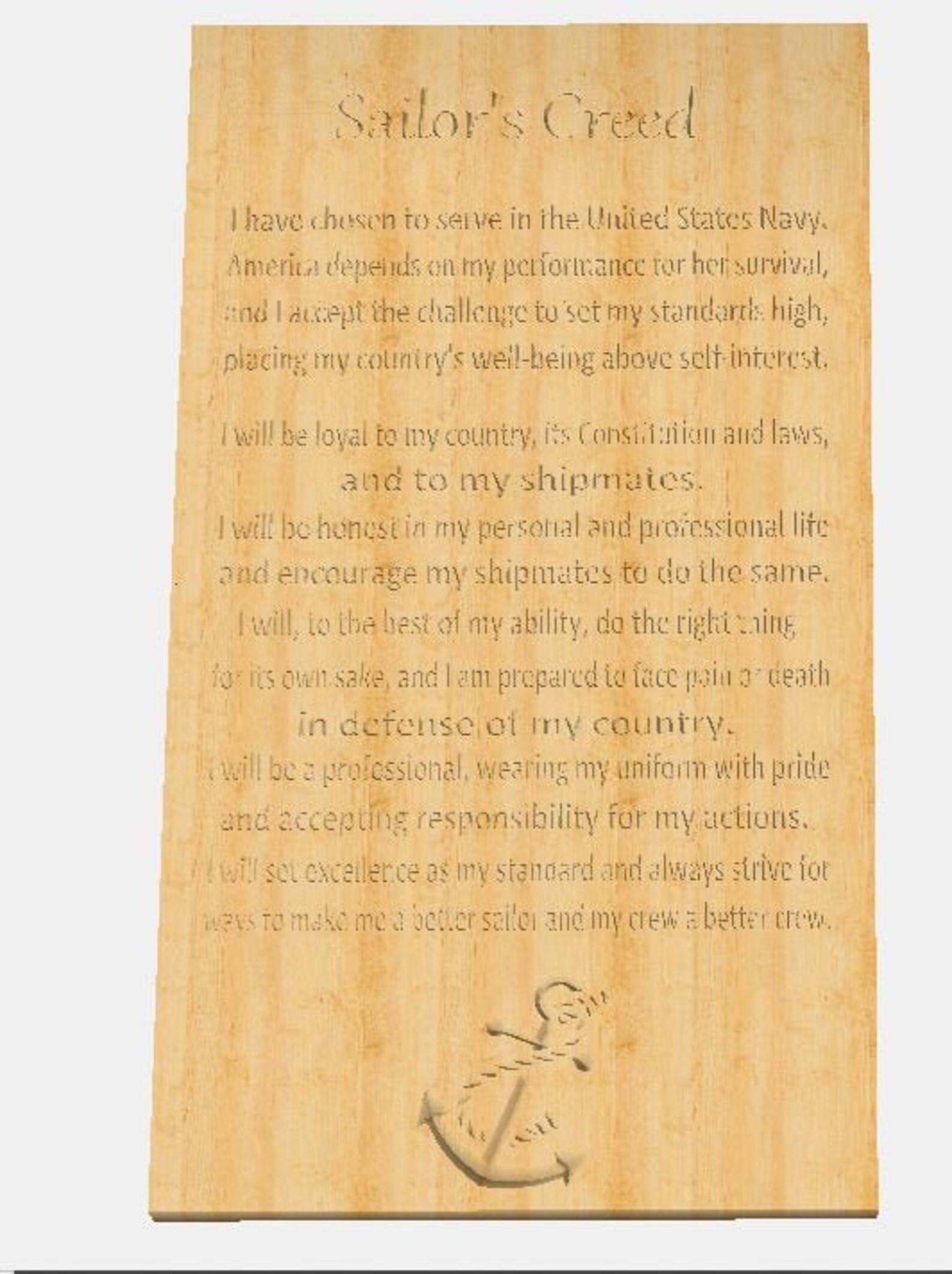 Sailors Creed Sign Template CNC .c2d Downloadable File - Etsy