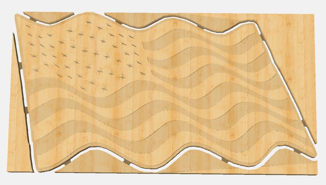 US Wavy Flag Template CNC .c2d Downloadable File - Etsy