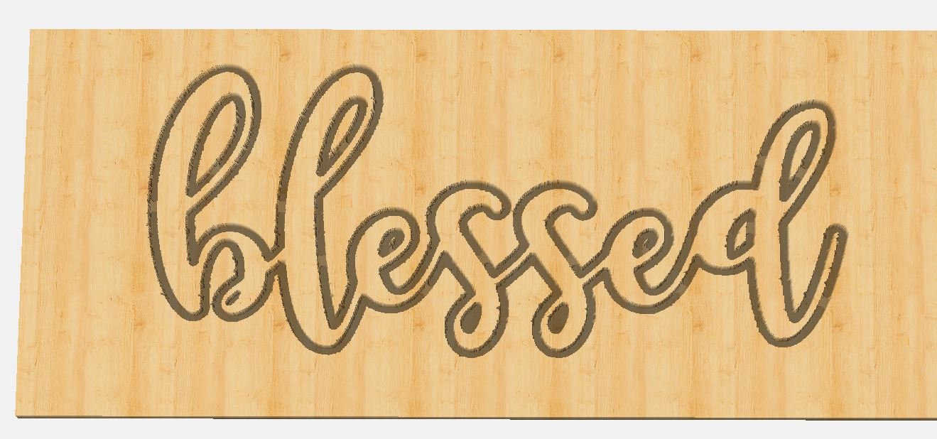 Blessed Text Design CNC .c2d Downloadable File Updated - Etsy